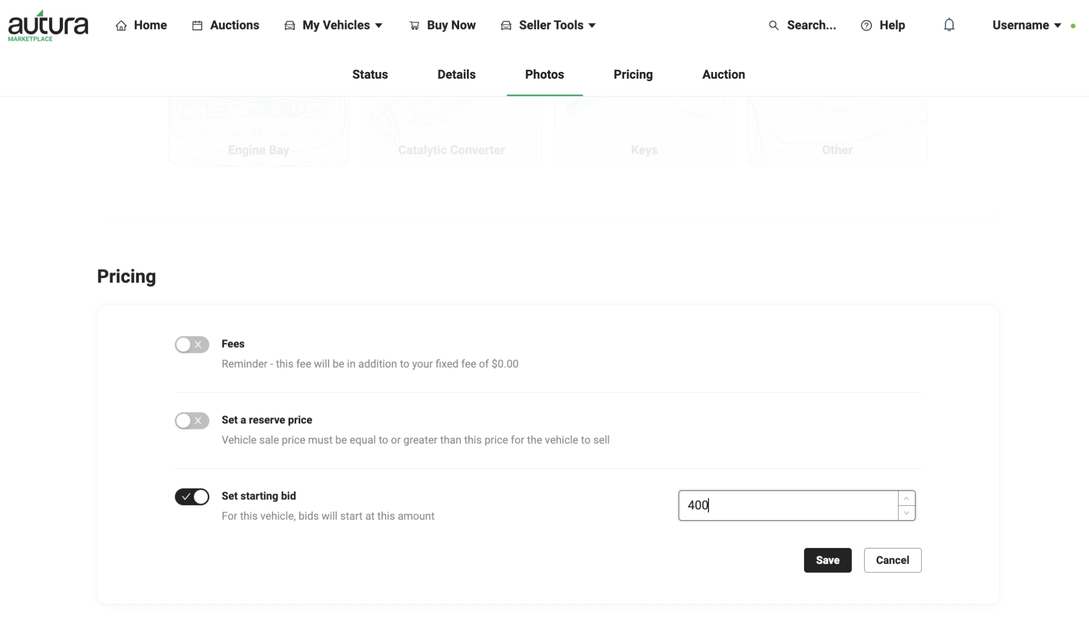 How-to: Configure starting bid prices – Autura Marketplace